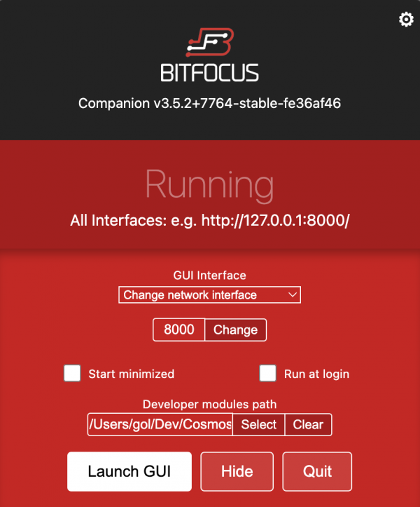 Bitfocus Companion module - Cosmostreamer Wiki