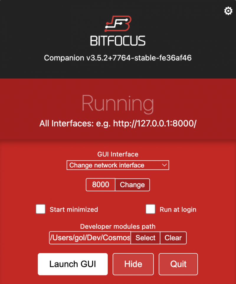 Bitfocus Companion module - Cosmostreamer Wiki
